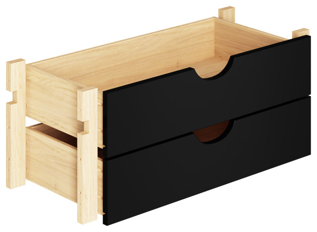 100% Solid Wood Modular Kitchen Pantry 2-Drawer Storage Kit ...