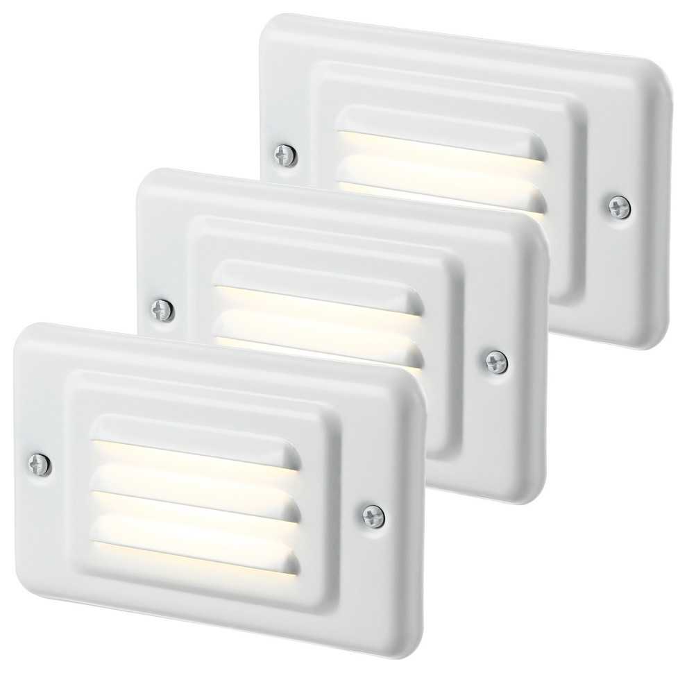 3 Pack LED Step Lights Indoor, Wall Mount Stair Lighting With Louver ...
