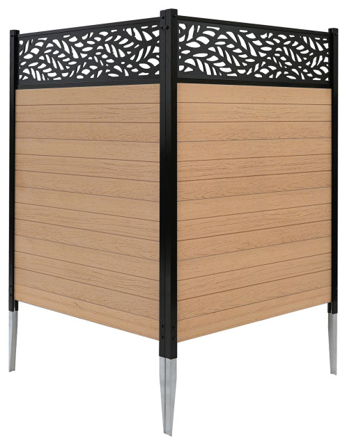 4'Hx3'W Nappa Lasercut WoodTek Vinyl Cedar Color Privacy Screen Kit ...