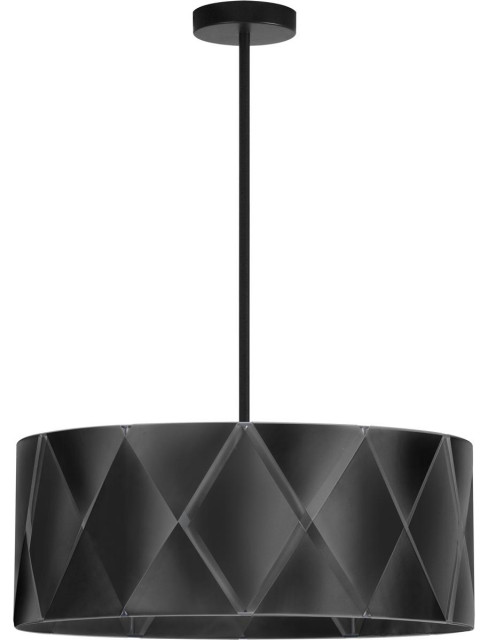 Cardano 4 Light Chandelier, Matte Black/Black - Industrial ...