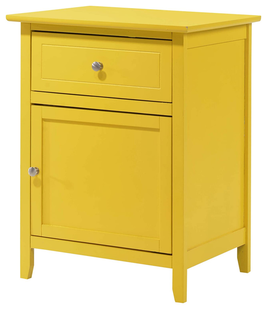 Modern 1 Drawer /1 Door Nightstand, Yellow - Beach Style - Nightstands ...