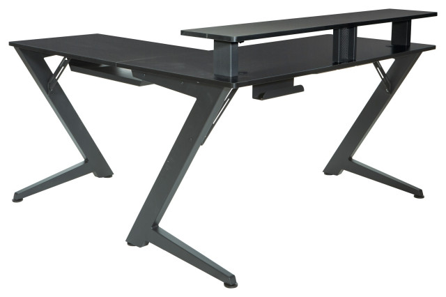 Avatar Battlestation L-Shape Gaming Desk With Carbon Top - Transitional ...