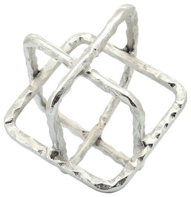 Metal 7" Square Orbs, Silver - Contemporary - Decorative Objects And ...