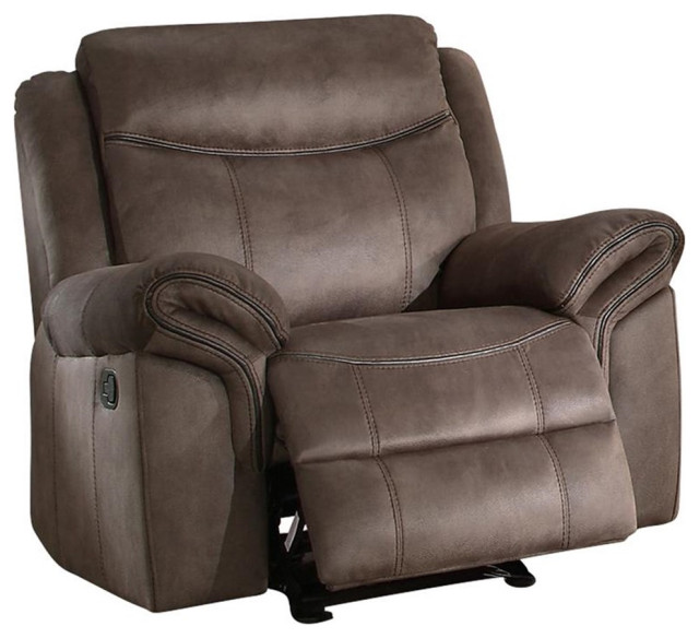 Lexicon Aram 42" Transitional Microfiber Glider Reclining Chair in ...