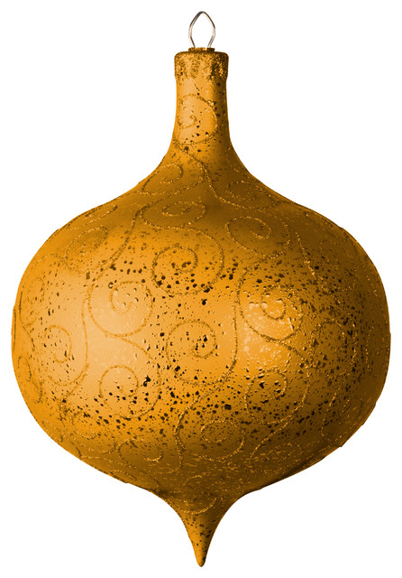 300Mm 12" Gold Onion Ornament - Contemporary - Christmas Ornaments - by ...