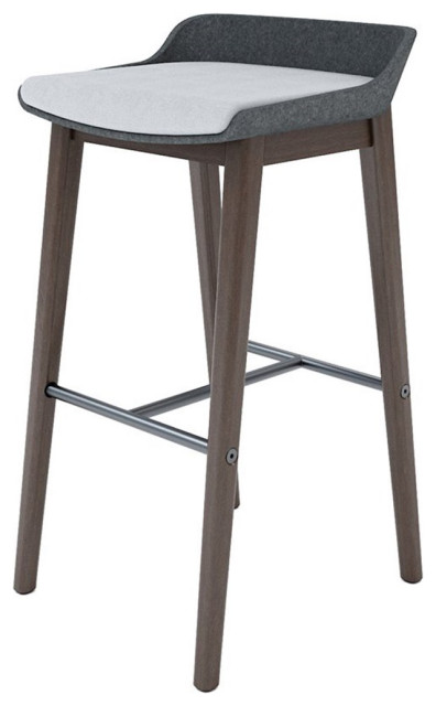 Home Square 30" Wood Bar Stool in Dark Gray/Umber - Set of 2 ...