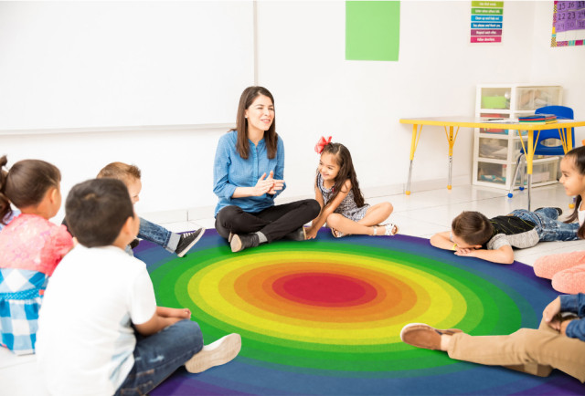 Flagship Carpets VA416-71A 12' Round Rainbow Educational Rug ... Flagship Carpets VA416-71A 12' Round Rainbow Educational Rug ...