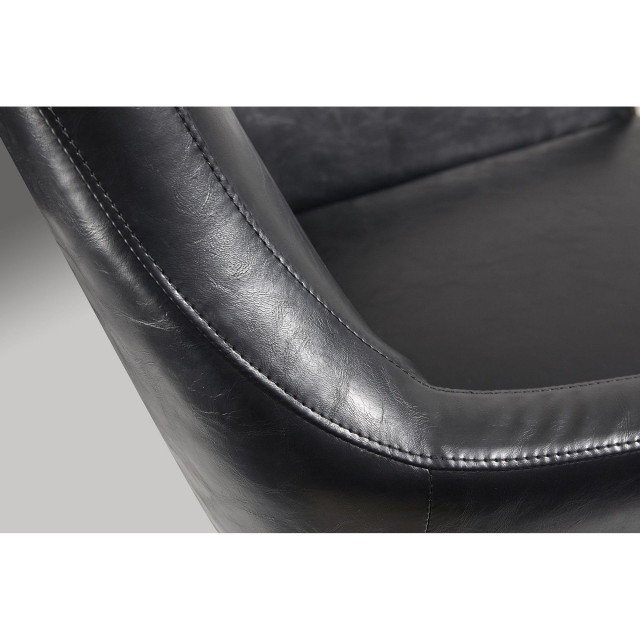 Contemporary Accent Chair with Slightly Distressed Faux Leather Seat ...