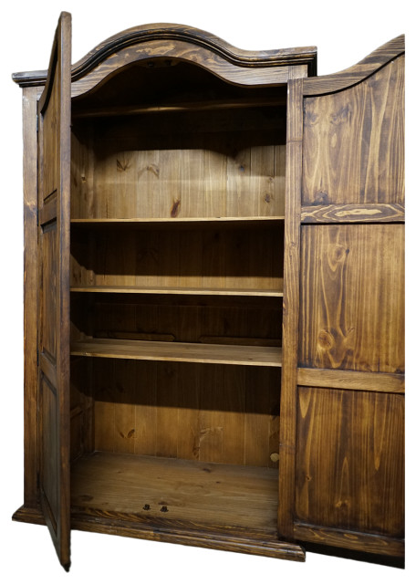 Rustic Paneled Solid Wood Armoire Wardrobe - Traditional - Armoires And ...