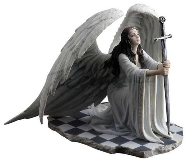 The Blessing - Angel with Sword Statue Art Sculpture by Anne Stokes ...
