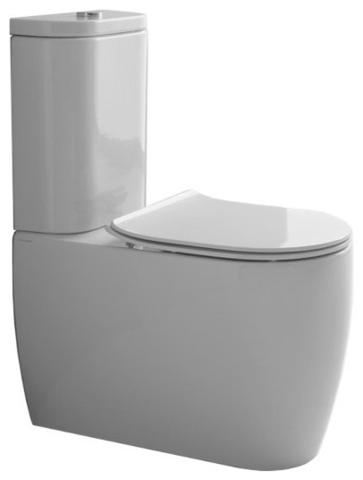 Round White Ceramic Floor Toilet - Contemporary - Toilets - by ...
