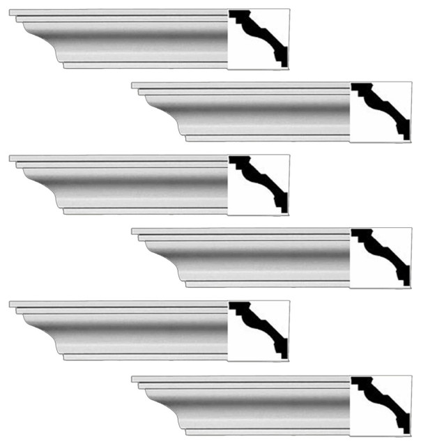 Cornice White Urethane Ashby Simple Design 6 Pieces Totaling 564 ...