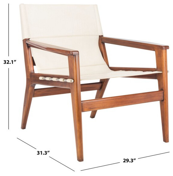 Safavieh Couture Culkin Leather Sling Chair, #N/A - Midcentury ...