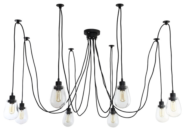 Modern Urban Contemporary Chandelier Light, Black Steel - Contemporary ...