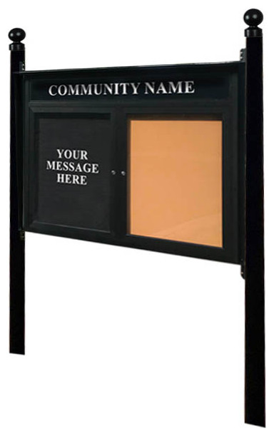 Double Message Board With Header and Cork/Letter Combo Board ...