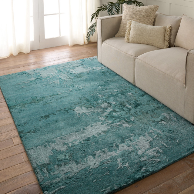 Jaipur Fragment Astris Frg08 Organic/Abstract Rug, Teal/Blue, 9'x12 ...
