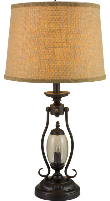 Glass Table Lamp with 7W Night Light - Traditional - Table Lamps - by ...