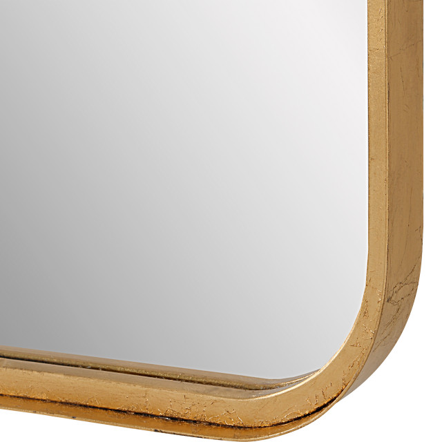 38" Industrial Gold Metal Mirror - Contemporary - Wall Mirrors - by ...