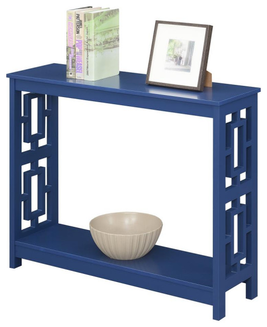 Town Square Console Table with Shelf, Cobalt Blue - Contemporary ...