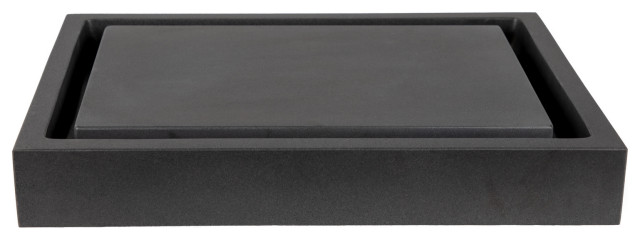 Eden Bath EB_S006LS-H Rectangular Infinity Pool Sink In Honed Lava ...