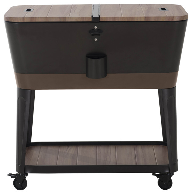 Sunjoy 80-Quart Outdoor Rolling Cooler Cart Patio Ice Chest - Modern ...