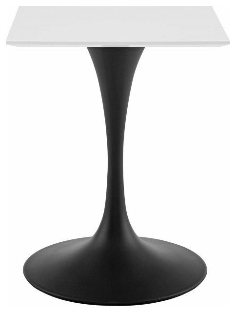 Modern Designer Lounge Square Dining Table, Wood Metal Steel, Black ...