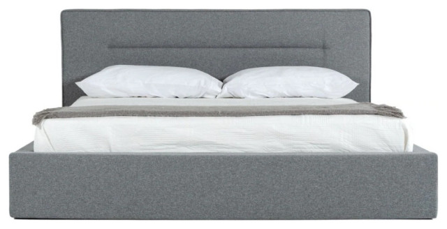 Paloma Italian Modern Dark Gray Upholstered Bed, Queen - Transitional ...