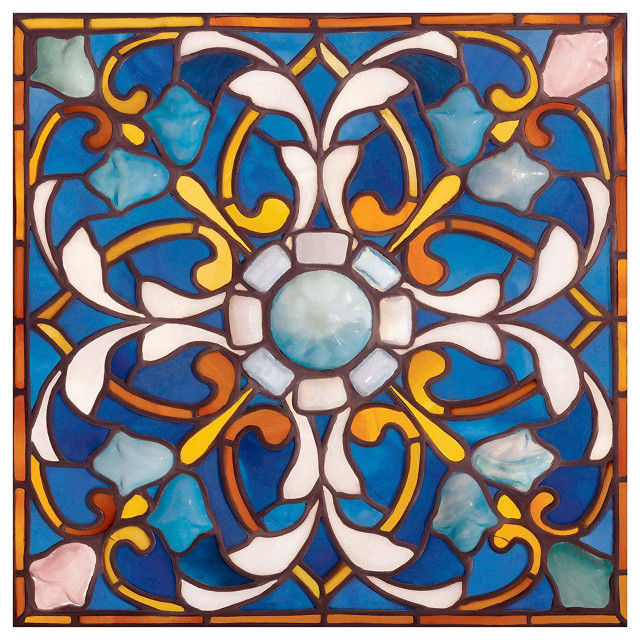 Tile Mural RARE CEILING PANEL stained glass Backsplash, 8" Ceramic ...