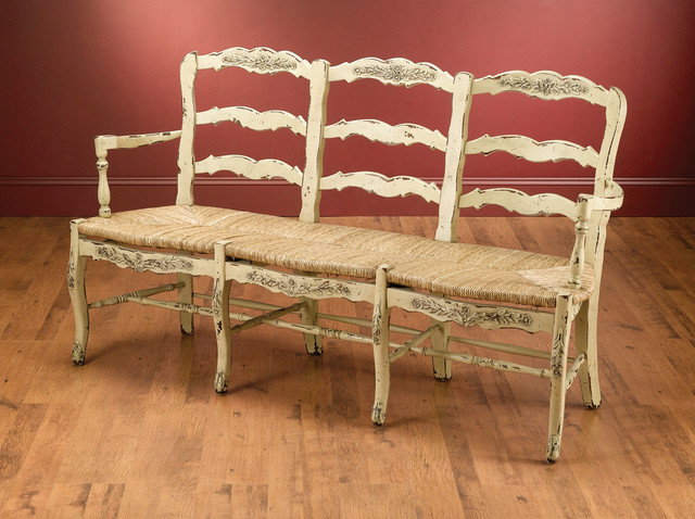 3 Seater Country French Bench - French Country - Upholstered Benches ...