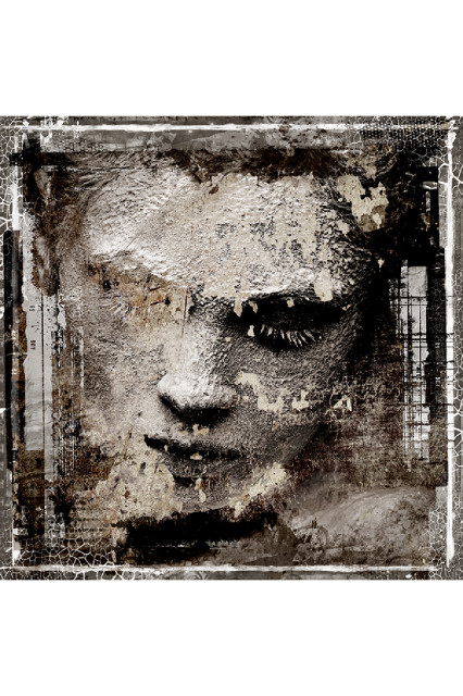 Textured Face Artwork | Andrew Martin Sepia Woman - Contemporary - Fine ...