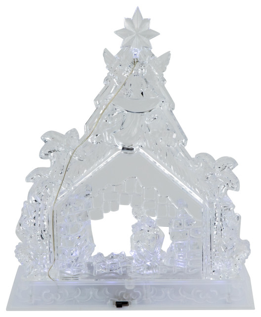 12" LED Lighted Nativity Scene, Stable Acrylic Christmas Decoration ...