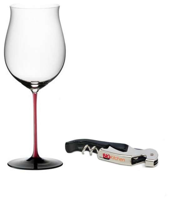 Riedel Sommeliers R-Black Series Burgundy Grand Cru Wine Glass with BK Corkscrew - Contemporary ...