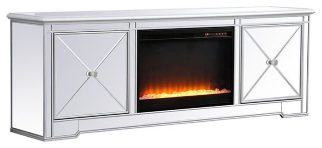 Elegant Decor Modern TV Stand for TVs up to 65" with Crystal Fireplace ...