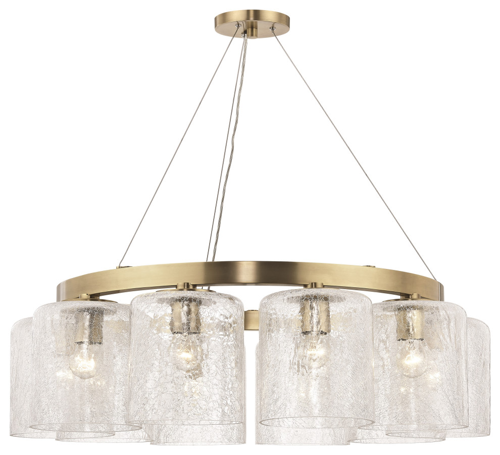 Contemporary Ten Light Chandelier Aged Brass 10-Light Chandelier - 34.5 ...