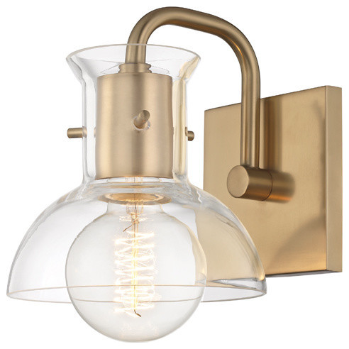 Riley 1 Light Bath Bracket in Aged Brass - Contemporary - Bathroom ...