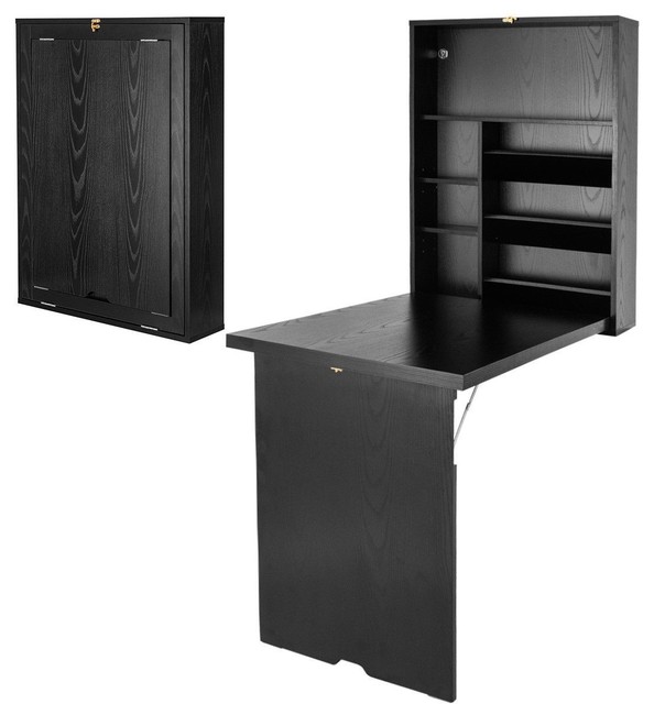 Wall Mounted Fold-Out Convertible Floating Desk Writing Table ...