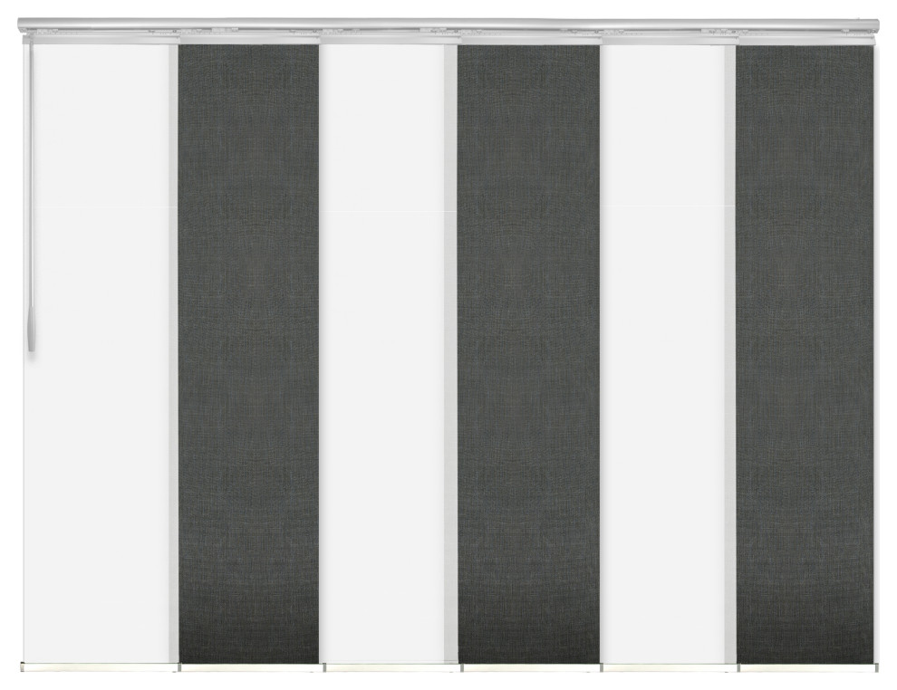 Navajo White-Koala Gray 6-Panel Track Extendable Vertical Blinds 70-130 ...