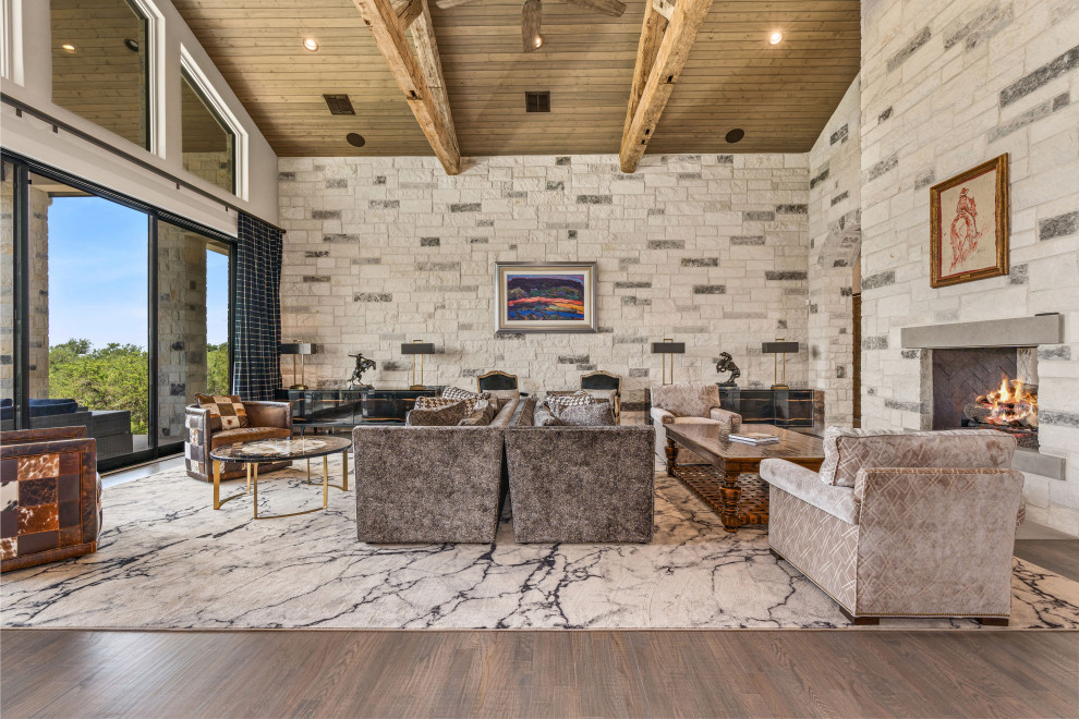 A Rustic Modern Approach in Cordillera Ranch - Rustic - Living Room ...