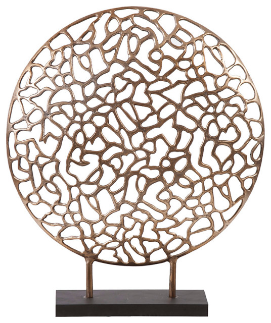 Bronze Aluminum Branch Disk Sculpture - Contemporary - Decorative ...