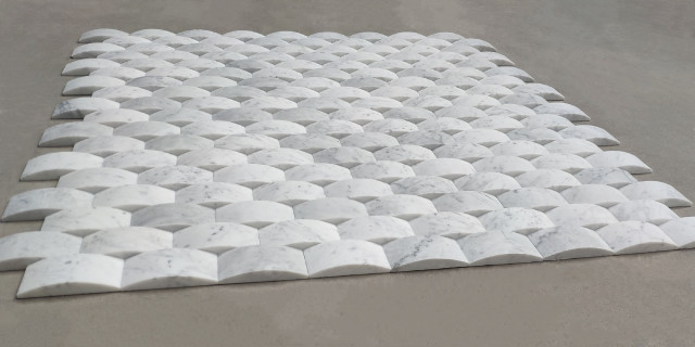 Carrara Marble 3D Cambered 2x4 Arched Mosaic Tile Honed Venato Carrera ...