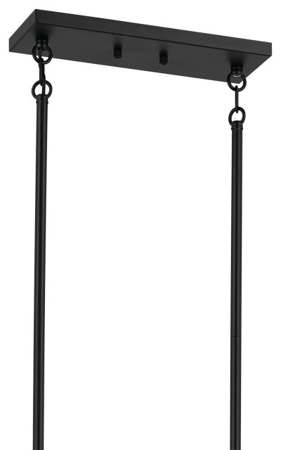 Erzo 50" 10 Light Linear Chandelier, Black - Transitional - Kitchen ...