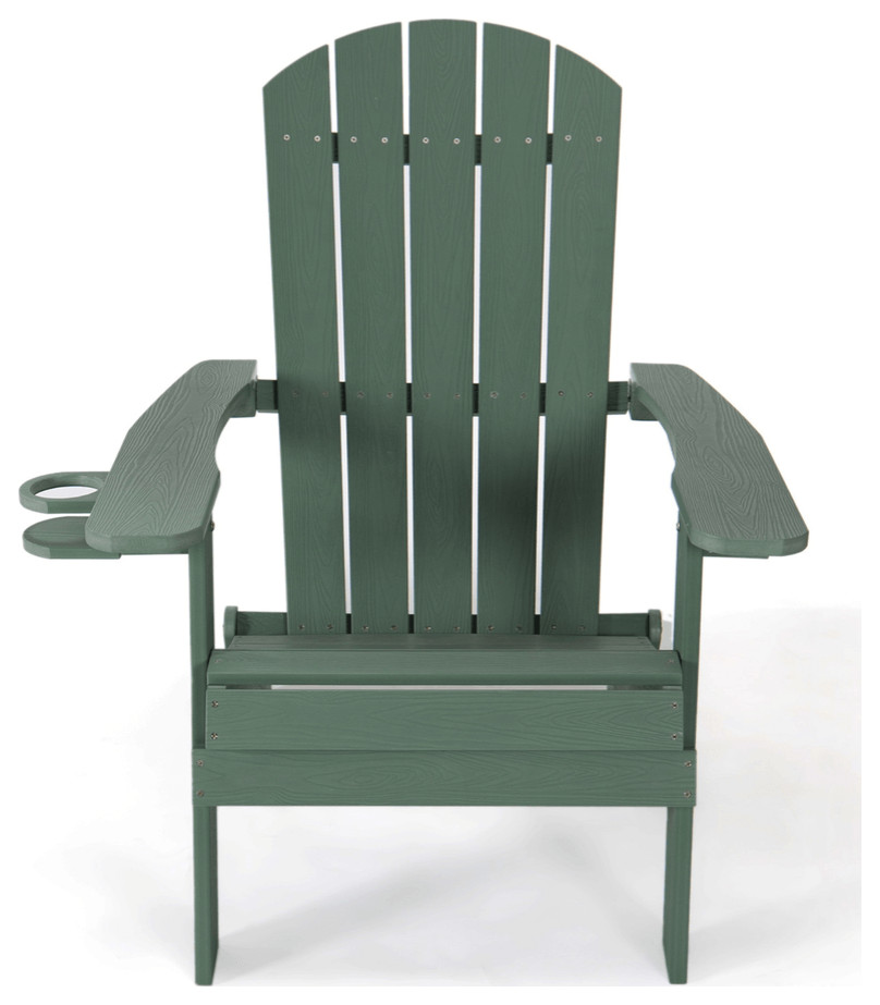 35" Green Heavy Duty Plastic Adirondack Chair - Contemporary ...
