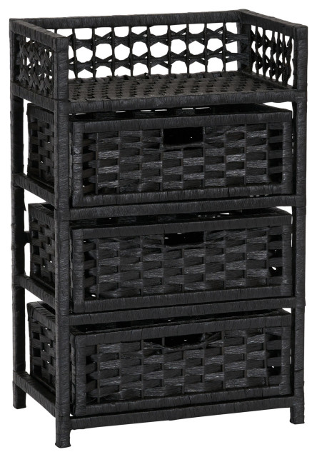 Woven 3 Drawer Chest With Cutout Handles - Beach Style - Accent Chests ...
