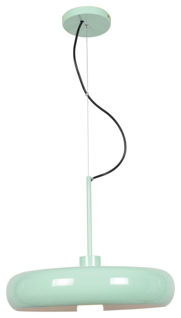 Bistro Round Colored LED Pendant, Mint Green and White Finish ...