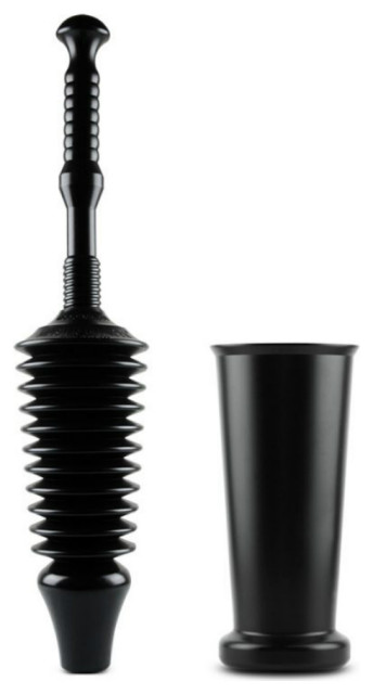 Master Plunger MP1600-TB Funnel-Nose Low-Flush Toilet Plunger w/ Caddy ...