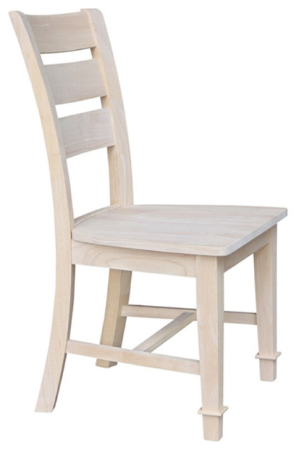 Set of Two Tuscany Solid Wood Dining Chairs in Unfinished ...