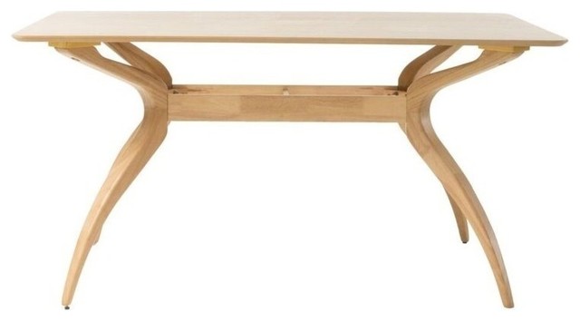GDF Studio Seraphim Natural Oak Finish Wood Dining Table - Midcentury ...