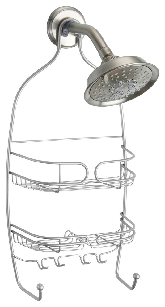 iDesign Neo Wire Hanging Shower Caddy, Silver - Contemporary - Shower ...