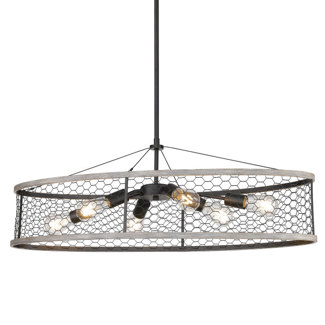 Golden Lighting 3171-LP BLK-CW Bailey Linear Pendant - Farmhouse ...