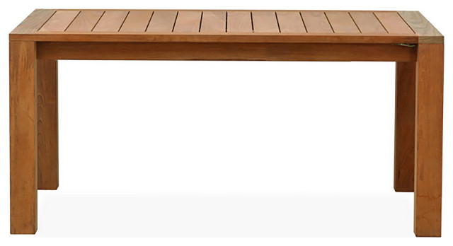 Garrison Teak Extension Table, Natural, XL - Transitional - Outdoor ...